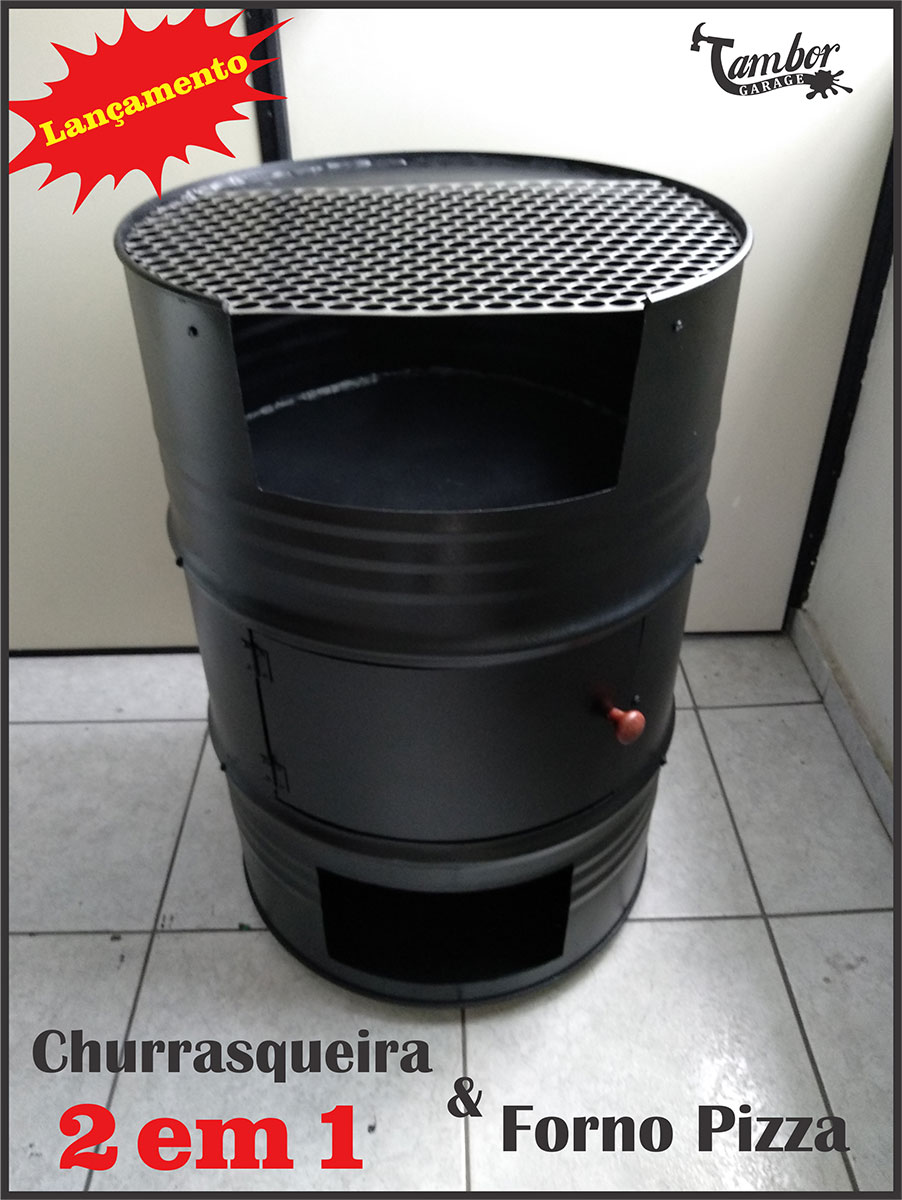 Tambor Metal Churrasqueira 2 em 1 Forno de Pizza - Tambor Garage ...