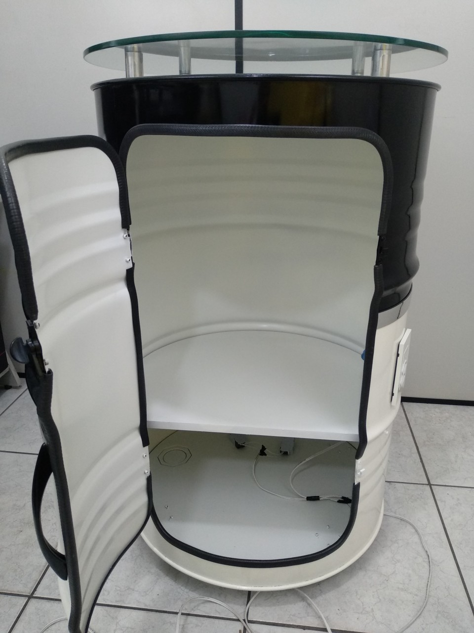 Tambor Metal 200l Kombi c/ Vidro Temperado + Tomadas/USB - Tambor ...