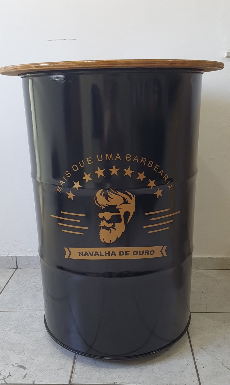 Tambor Metal 200l Bistro com Tampo de Madeira - Tambor Garage (Fonseca ...