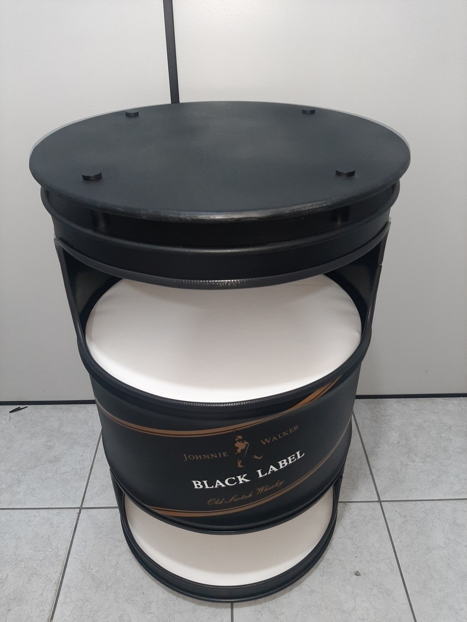 Tambor Metal 200l BAR (2) NICHOS + Tampo Madeira c/ alongadores + LED ...
