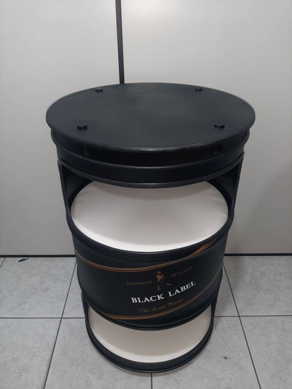 Tambor Metal 200l BAR (2) NICHOS + Tampo Madeira c/ alongadores + LED ...