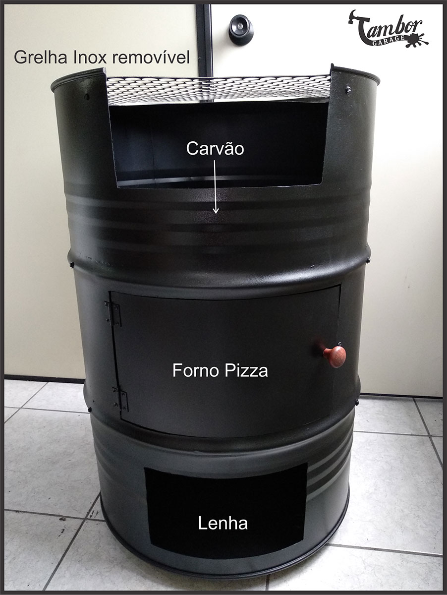 Tambor Metal Churrasqueira 2 em 1 Forno de Pizza - Tambor Garage ...
